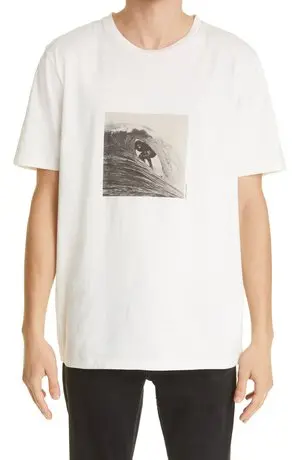 Saint Laurent Surfer Graphic Tee - Ecru/ Sepia | Editorialist
